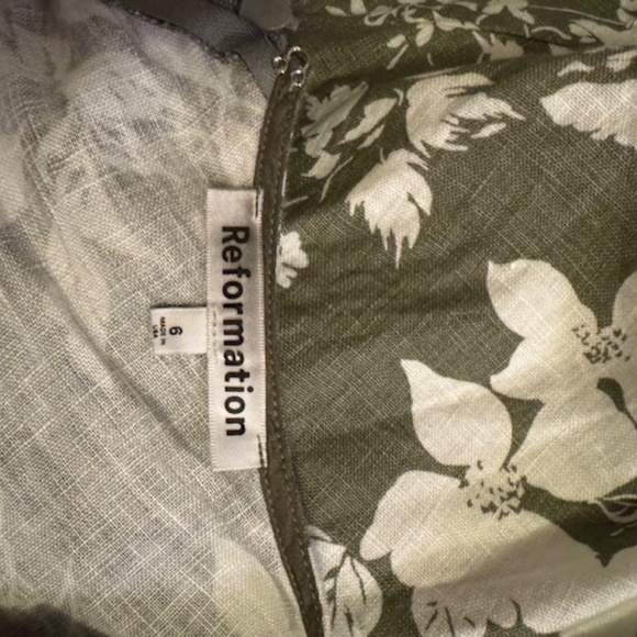 Reformation | Dresses | Reformation Green And White Floral Dress | Poshmark